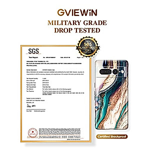 GVIEWIN Google Pixel 7 Pro 6.7" Case, Stylish Marble Pattern TPU Slim Shockproof Protective Cover - Drift Sand/Brown