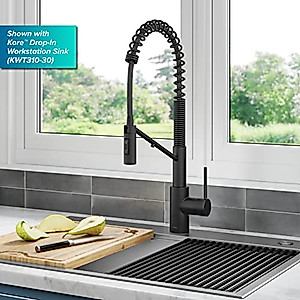 KRAUS Oletto 2-in-1 Commercial Style Pull-Down Single Handle Water Filter Kitchen Faucet for Reverse Osmosis or Water Filtration System in Matte Black, KFF-2631MB