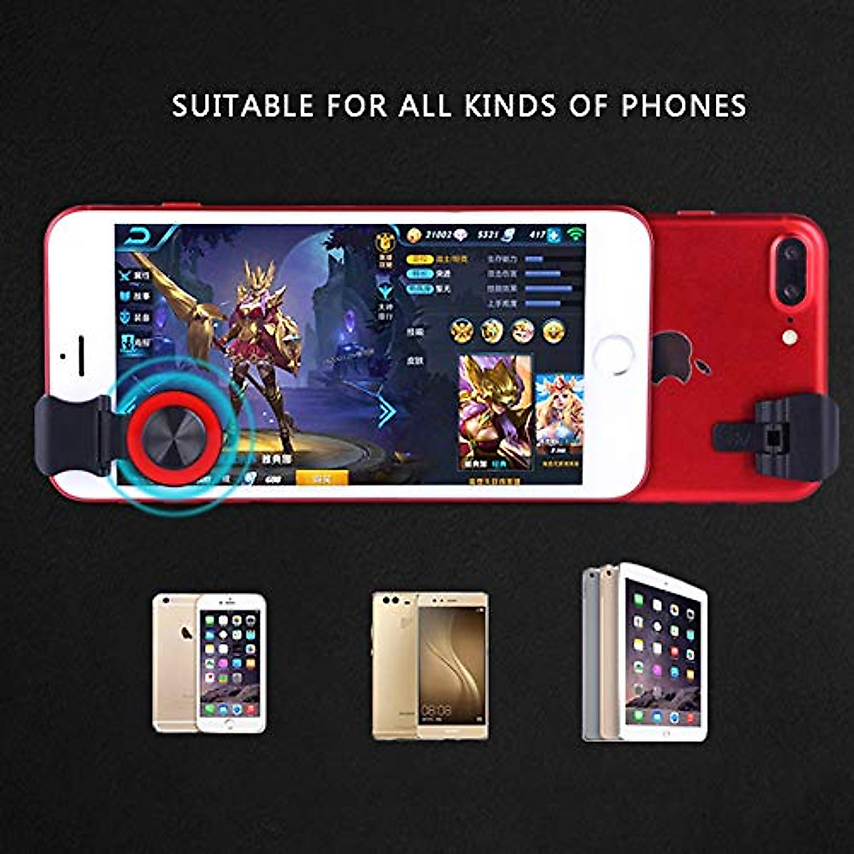 Red Mobile Phone Joystick Gaming Controller,Aim Keys L1R1 and Gamepad Rules of Survival,Cellphone Game Trigger,Battle Royale Sensitive Shoot Mobile Phone Game Finger Covers Wrap