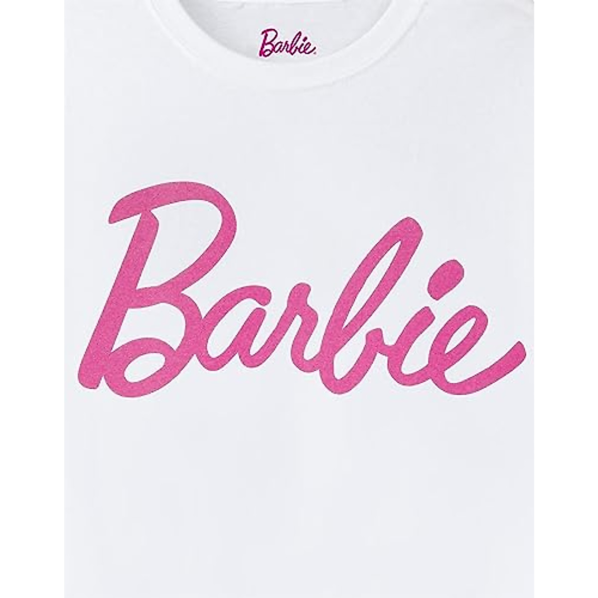 Barbie Women's White Logo Tee | Iconic Brand | Fashionable Retro Top | Comfortable Fit Movie Merchandise - X-Large