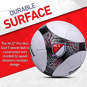 Franklin Sports MLS Pro Vent Soccer Ball - Official Size Soccer Ball - Soft Cover - Official Size and Weight Soccer Ball - Air Pump Included