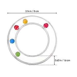 Toyvian 6Pcs Baby Toy Rings, Baby Rattles Plastic Clear Hand Bell Shaker, Rattle Inserts for Baby Toys, Developmental Baby Toy for Early Learning, Newborn Toddler Gifts