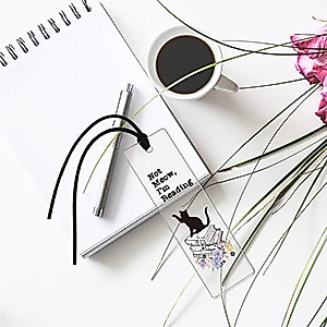 Thank You Gifts - Not Meow I'm Reading Inspirational Bookmark Gifts, Friendship, Women Friends Coworkers Girls Lovers Daughter Gifts New Job Gifts for Her - Inspirational Bookmark