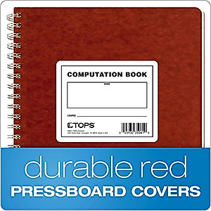 Tops TOP35061 Computation Book, 11.75 x 9.5 Inches, Double Wire, 152 Numbered Pages, Quadrille Ruled, 76 Sheets, Buff, (35061)
