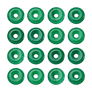 FASHEWELRY 20Pcs Natural Green Jade Donut Disc Gemstone Pendants 20mm Large Hole Healing Chakra Polished Stone Coin Circle Bead Charms for Jewelry Craft Making