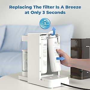 Reinmoson 8 Stage Reverse Osmosis System Countertop with 𝟰 𝗛𝗼𝘁 𝗪𝗮𝘁𝗲𝗿 𝗦𝗲𝘁𝘁𝗶𝗻𝗴𝘀, NSF Certified TDS Reduction, 4:1 Pure to Drain Portable Reverse Osmosis Water Filter Countertop