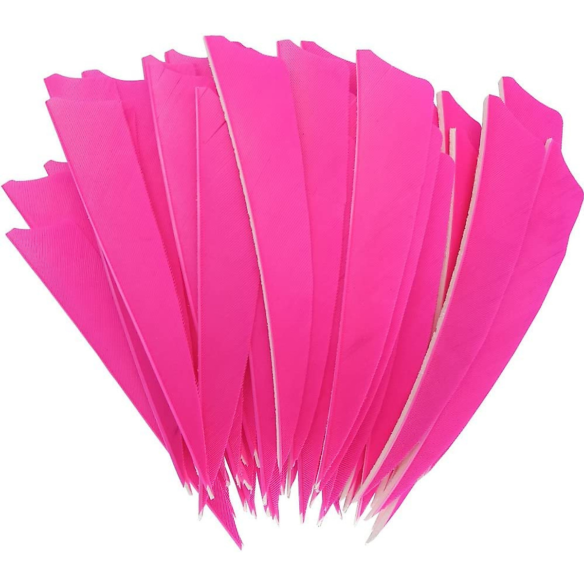 ZSHJGJR 50pcs 3" 4" 5” Shield Cut Archery Fletches Arrow Feathers Turkey Feather Right/Left Wing for DIY Hunting Arrows Accessories (5 Inch, Right Wing, Pink)