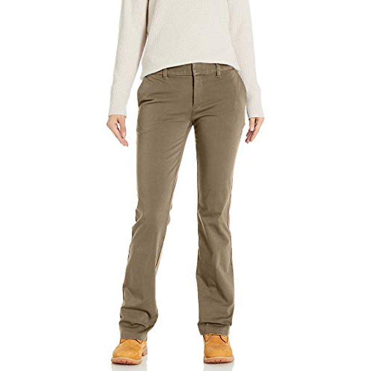 Dickies womens Perfect Shape Bootcut Twill Work Utility Pants, Rinsed Oxford Stone, 14 US
