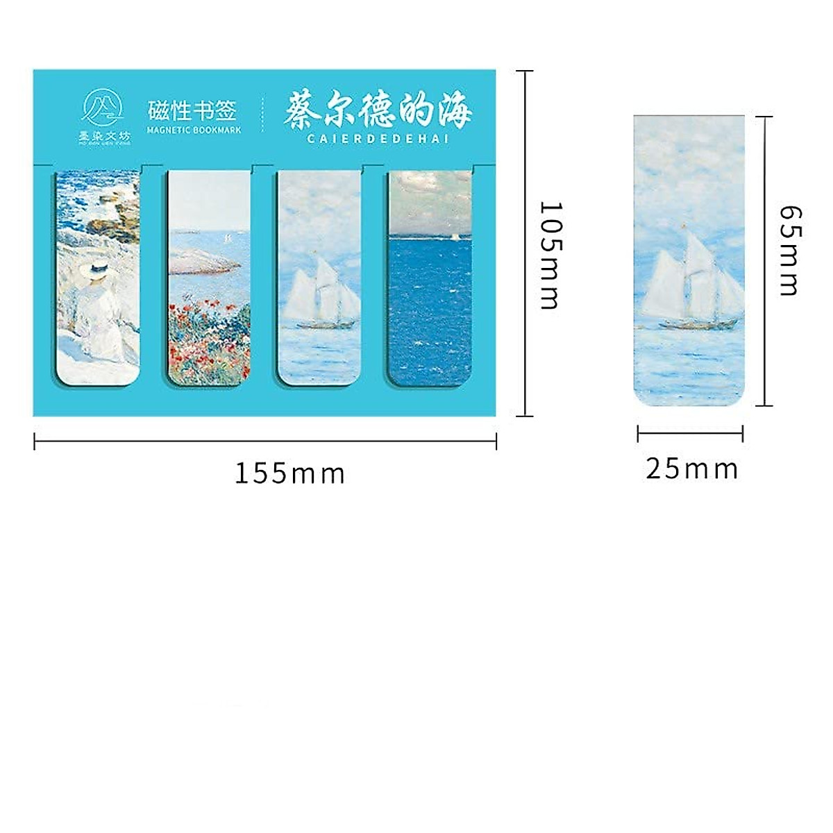 LANADO 4pcs/Set Paintings Magnet Bookmark Retro Starry Sky Reading Book Mark Stationery Material School Office Supply