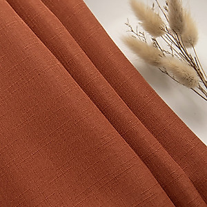 maxmill Slubby Textured Rectangle Tablecloth Water Resistant Wrinkle Free Spill-Proof, Soft Fall Table Cloth for Thanksgiving Parties Harvest Holiday Dinner, Halloween Decoration, 60 x 84 Inch Rust