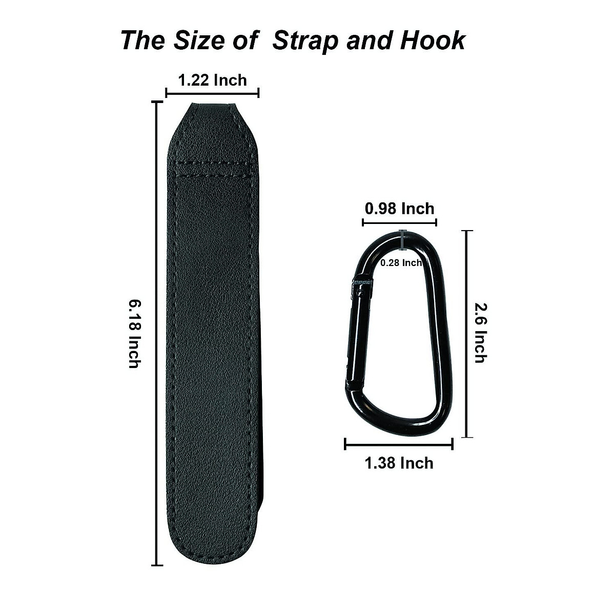 Baby Stroller Hooks,2 Pack Mommy Hook for Stroller for Hanging Diaper Bags,Purse,Stroller Organizer,Leather Stroller Hooks,Suitable for All Strollers and Trolleys Universal Stroller Clips (Black)