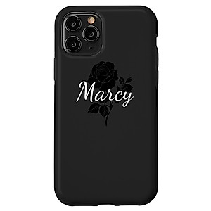 iPhone 11 Pro Marcy - Custom Black Rose Phone Cover Gray Personalized Case