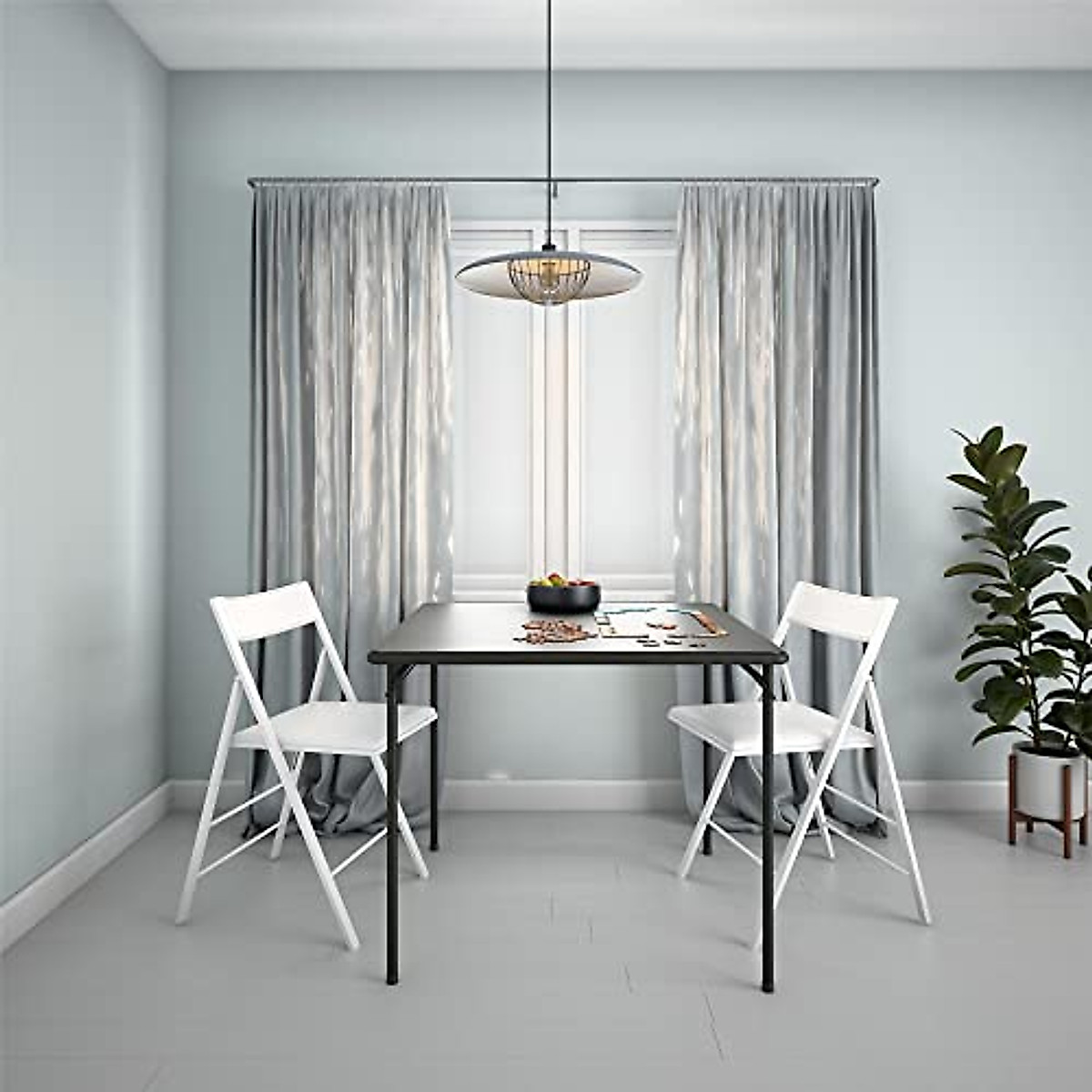 CoscoProducts COSCO Modern Slim Line Vinyl Padded Folding Chair, White