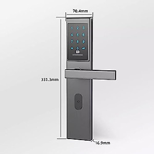 RFID Card Apartment Anti-Theft Swiping Ppassword Induction Electronic Lock+Card (Left Pull, Silver+APP)