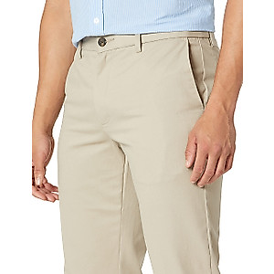 Amazon Essentials Men's Slim-Fit Wrinkle-Resistant Flat-Front Chino Pant, Khaki Brown, 34W x 32L
