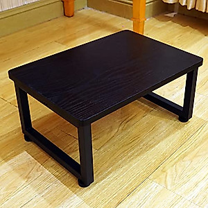 TSTWETO Step Stool, Wooden Step Stools for Adults Kids, Wood Bedside Bed Steps for High Beds, Heavy Duty One Stepping Stool for Kitchen Bathroom Bedroom, Hold Up 400 Lbs Capacity -Black