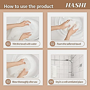 Korean Body Exfoliating Cloths, for Sensitive Skin, Remove Bad Smell Paper Fiber Wash Scrubber, ECO-Friendly Washcloth, Clean Shower Towels, Sponge, Loofah Scrub for Back, (11.4 x 38.2 Inches) HA SHI