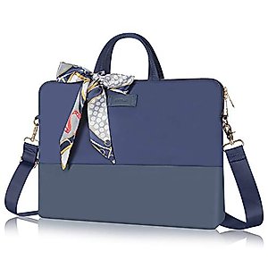 Laptop Bag for Women 15.6-Inch Carrying - Computer Bag Laptop Case Shoulder Slim Work Travel (Blue)