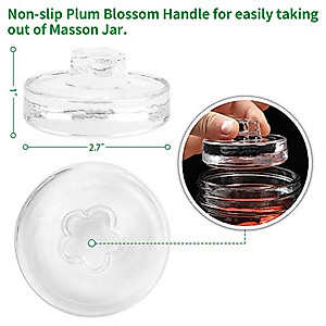 Sekmet Fermentation Glass Weights 6-Pack with Easy Grip Handle for Wide Mouth Mason Jar Fermenting Sauerkraut, Pickles,Kimchi Vegetables,Canning supplies and More Home Fermented Foods Dishwasher safe