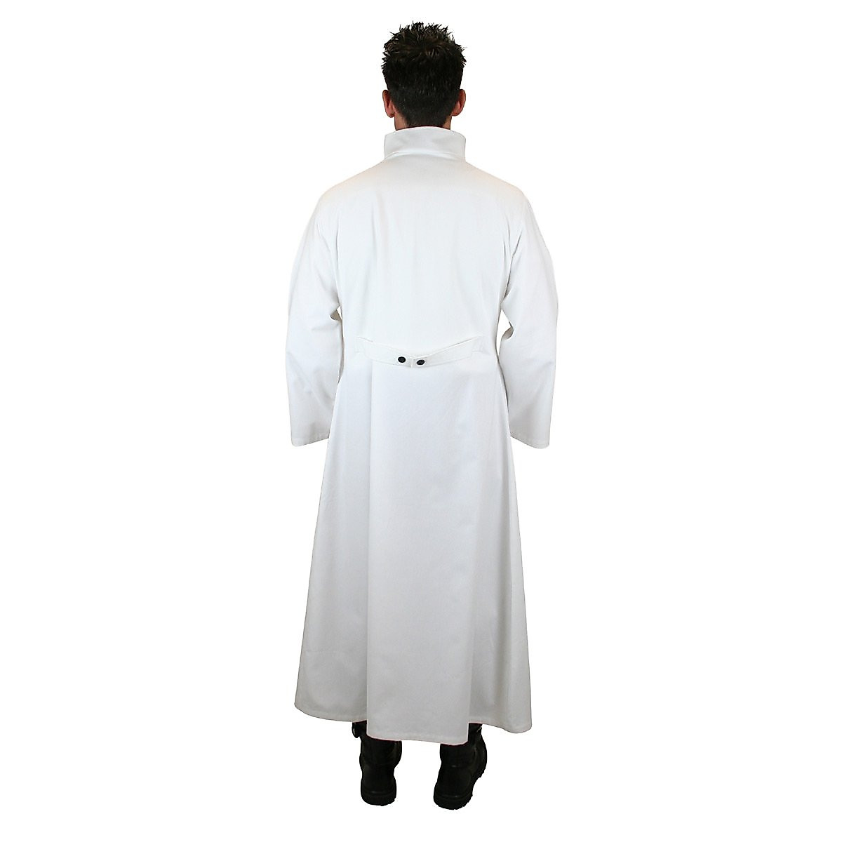 Historical Emporium Men's Cotton Twill Mad Scientist Howie Lab Coat, Victorian Steampunk Halloween Costume Cosplay S White
