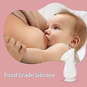 Pigeon Manual Breast Milk Saver Pump, Food-Grade Silicone, Natural Suction, Comes with a Sucker Stand, 4 Oz