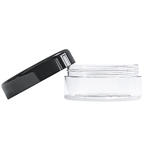 ZAVBE 5 Grams Plastic Containers with Lids 100 pieces BPA Free Sample Containers, Mini Clear Empty Refillable Round Sugar Scrub small 5g/5ml Tiny Jars with Lids for Cosmetics, Lotions