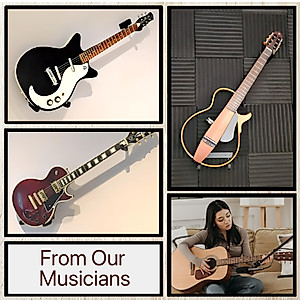 Guitar Hanger Wall Mount Horizontal - Tilted Display Ukulele, Bass, Electric Guitar, Banjo at a Slanted Angle (Country Classic)