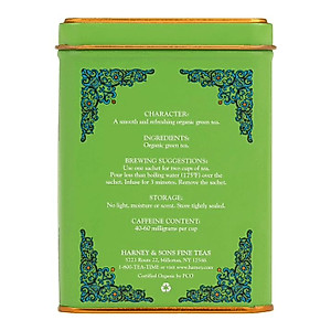 Harney Sons HT Tea Blend Organic Plain Green 20 Tea Sachets 1.4 oz 40 g