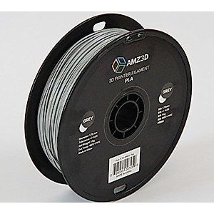 1.75mm Grey PLA 3D Printer Filament - 1kg Spool (2.2 lbs) - Dimensional Accuracy +/- 0.03mm