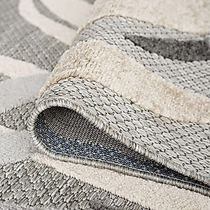 Jute Water Resistant Indoor Outdoor Rug 5x7 - Modern Outdoor Rugs for Patio, Entryway, Deck, Porch, Camping, RV - Outside Area Rug