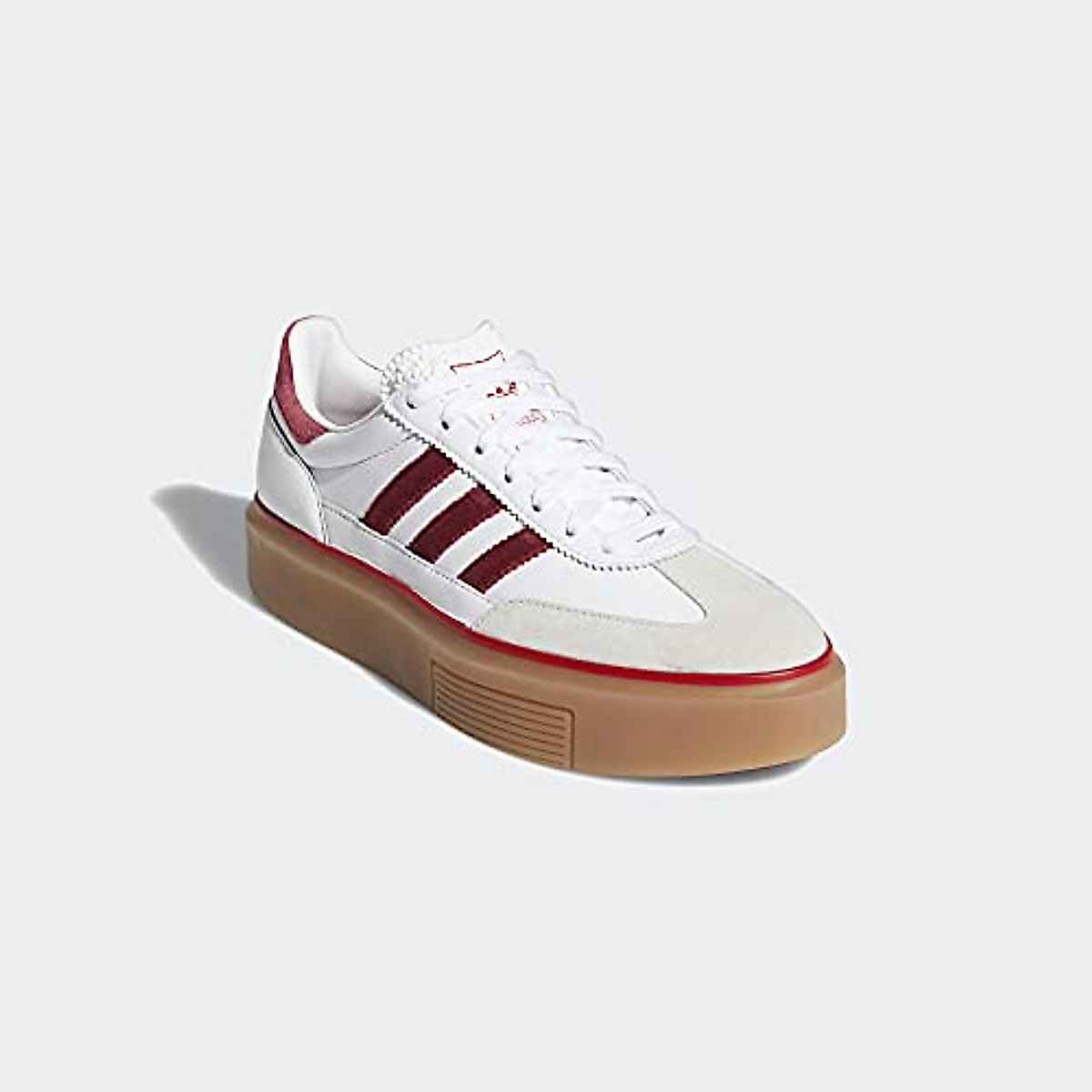 adidas Originals Women's Sleek Super 72 Leather Casual Fashion Sneakers, Cloud White/Grey One/Collegiate Burgundy, 11