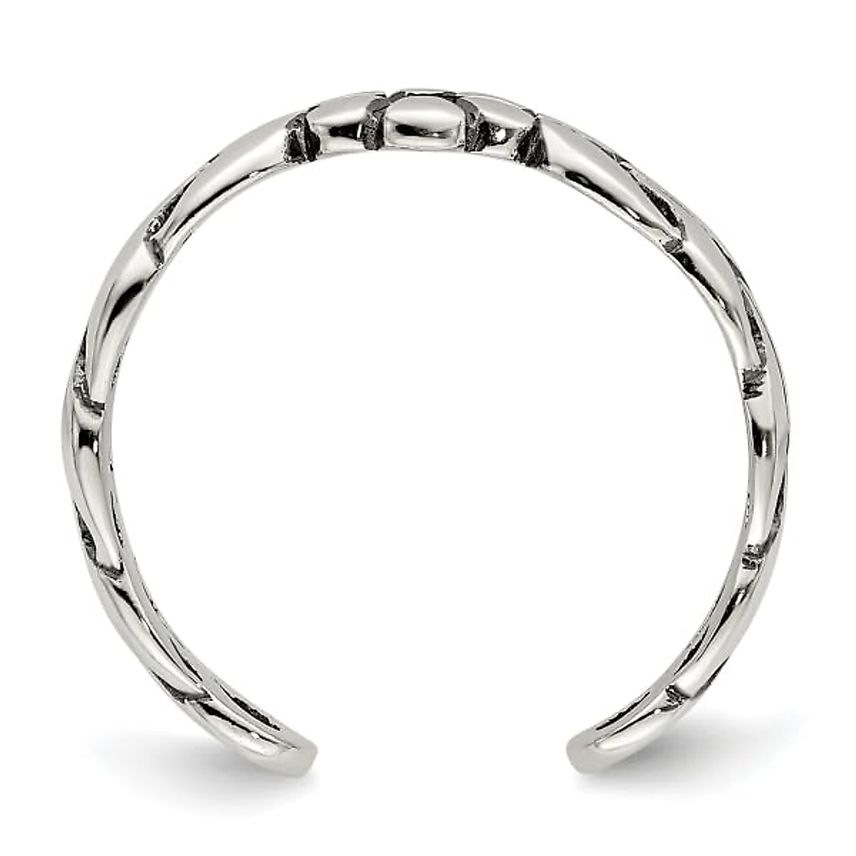 IceCarats 925 Sterling Silver Vintage Rhinestone Crystals Adjustable Toe Ring Open Midi Band Summer Beach Jewelry