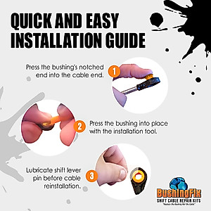 BushingFix NI1KIT - Transmission Shift Cable Bushing Repair Kit - Automatic Transmission Linkage Repair Kit, Transmission Repair Kit, Shifter Cable Bushing Fix, Shift Linkage Bushing Replacement