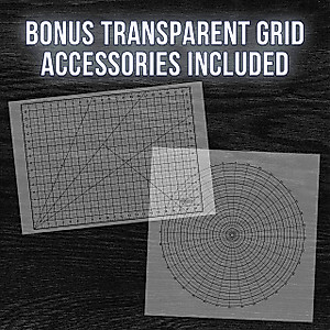 U.S. Art Supply Lightmaster 17"x24" (A2) LED Lightbox Board - 32.5" Diagonal, Ultra-Thin, Dimmable Light Pad - Measuring Grid & Protractor Included - 110V, Flicker-Free, Portable, 50,000 Hour LEDs
