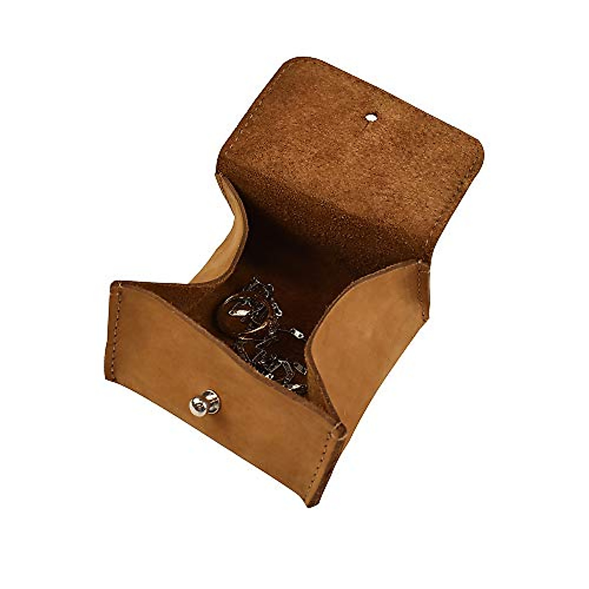 Hide & Drink, Jewelry Pouch, Mini Travel Size Box, Rings & Precious Articles Storage Organizer, Groom & Bridesmaid Wedding Gifts, Full Grain Leather, Handmade, Old Tobacco