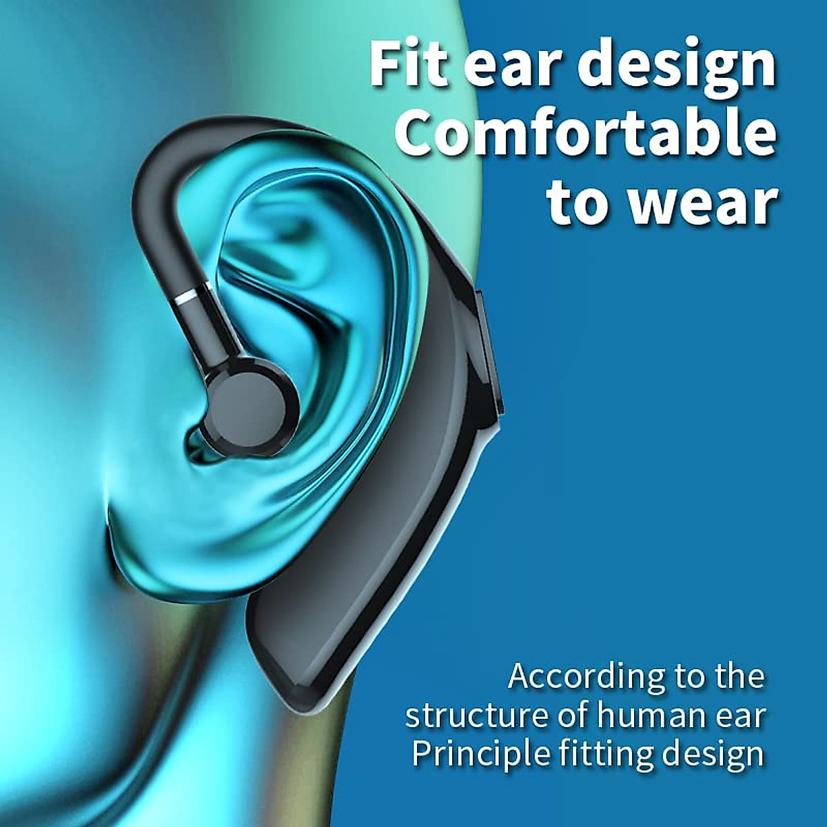 Wireless Bluetooth Handsfree Single Earphone Headset for iPhone Samsung Android, Black