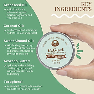 Pet Nose Balm for Dogs & Cats - Natural Healing & Moisturizing Balm for Dry, Cracked Snouts - Plant-Based, Soothing Skin Formula