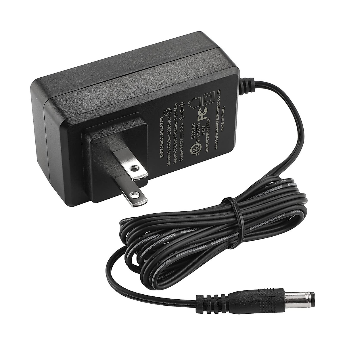 UL Listed 12V Power Supply AC Adapter 2A 24W, AC 100-240V to DC 5.5mm x 2.1mm 12 V2A Transformers for LED Strip Lights,CCTV Camera