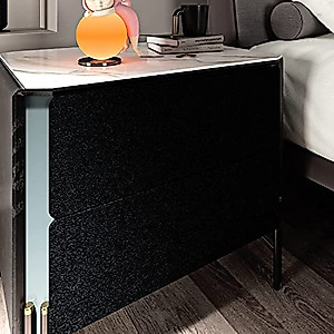 FunStick Self Adhesive Felt Fabric for Crafts 15.8"x78.8" Black Velvet Fabric Roll Soft Velvet Drawer Liners for Dresser Jewelry Box Black Felt Sheets Black Peel and Stick Wallpaper for Cabinets Shelf