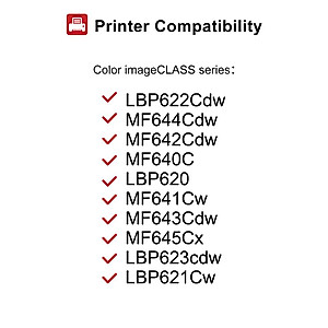 054 Toner Cartridge Set, Compatible for Canon 054H Cartridge CRG 054 to use with ImageClass LBP622Cdw MF644Cdw MF642Cdw MF640C LBP620 Toner Printer, Complete 4-Color