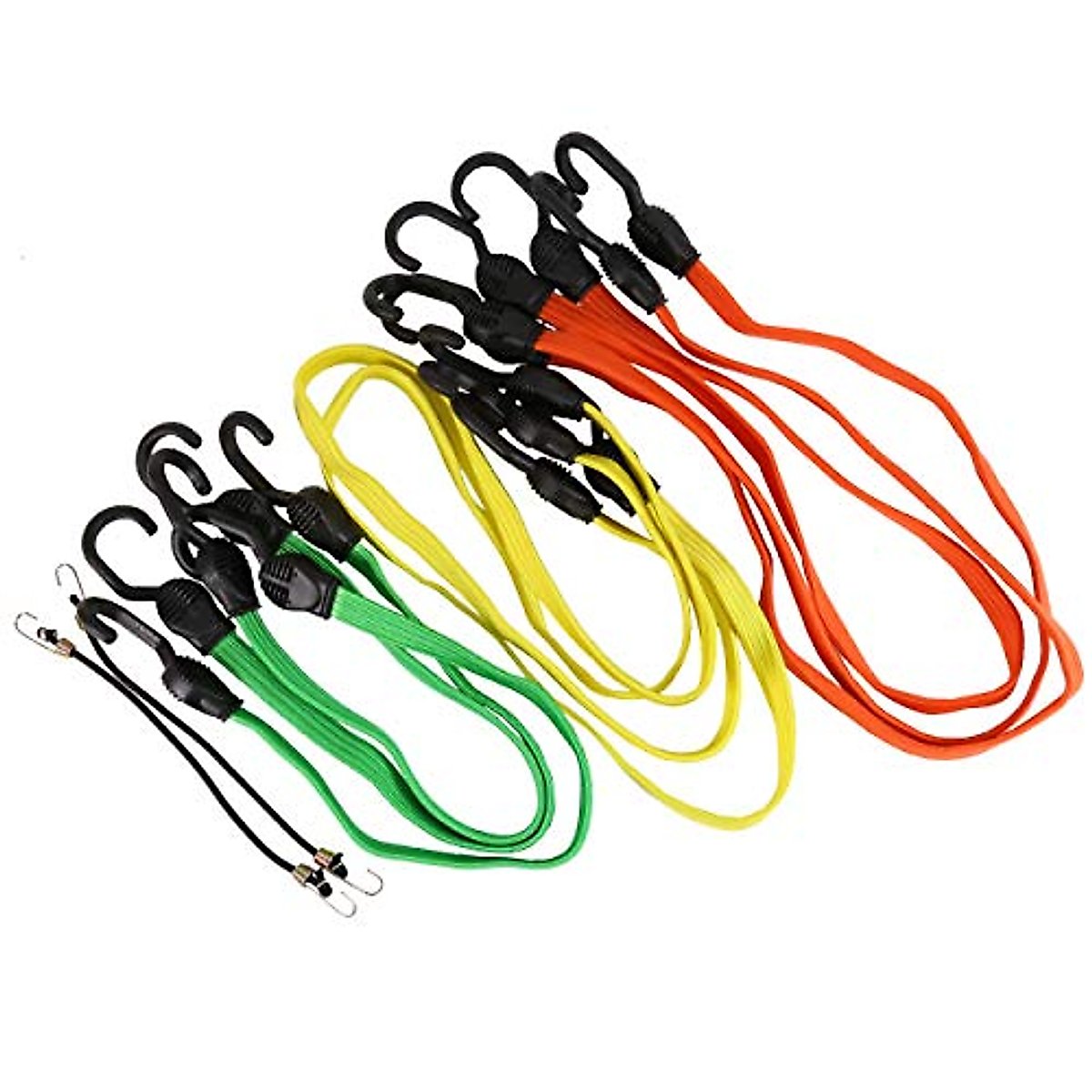 SMARTSTRAPS - 215 SmartStraps Bungee Cords (10pc Value Pack) – Secure Luggage, Coolers and Other Light Loads for Transport – Flat Strap Bungee Cords Distribute Load to Reduce Slipping