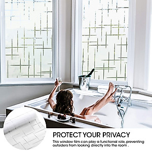 Arthome Frosted Window Film,17.5x100 inch Non-Adhesive, Privacy Film for Glass Windows, Self Static Cling Decorative Window Cling Anti-UV Window Sticker for Home Office