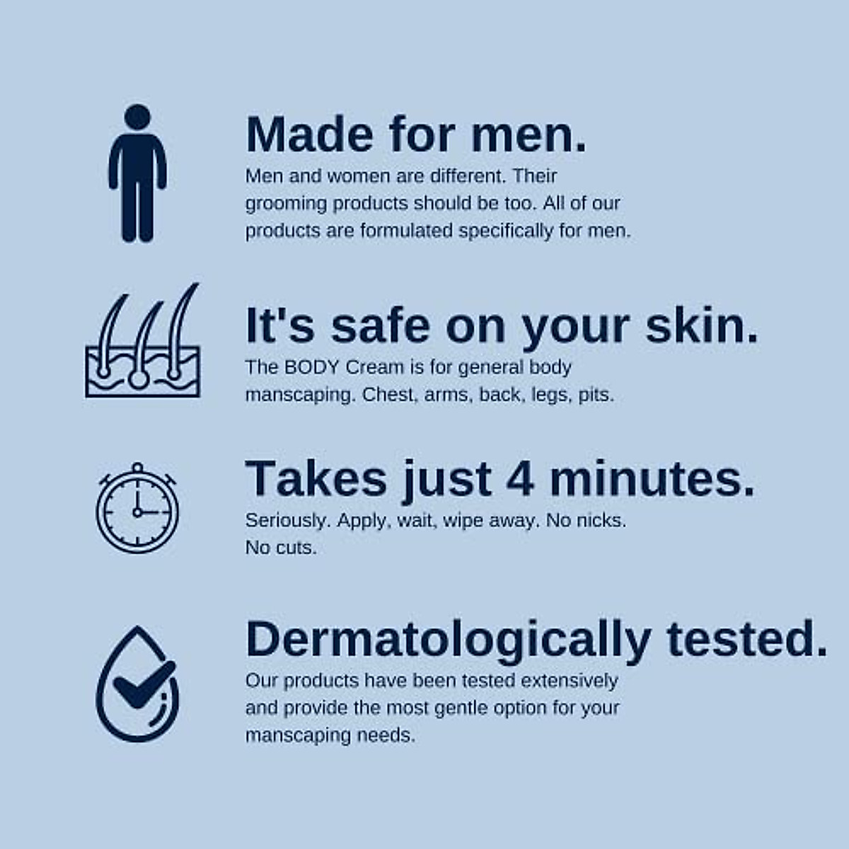 No Hair Crew Body At Home Hair Removal Cream for Manscaping Unwanted Hair with Energizing Ginseng, Premium Depilatory, Painless & Flawless, Made for Men, 200ml