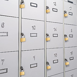 Kenning 16 Pcs Solid Keyed Alike Padlocks 1.18" Solid Brass Padlock with Key Weatherproof Luggage Locks Suitcase Lock Wide Body with Hardened Steel Shackle for Sheds, Storage Unit, Gym Fence