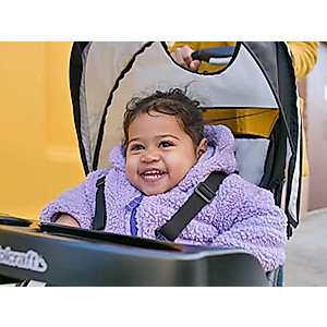 Kolcraft Cloud Plus Lightweight Easy Fold Compact Toddler Stroller and Baby Stroller for Travel, Large Storage Basket, Multi-Position Recline, Convenient One-hand Fold, 13 lbs - Slate Gray