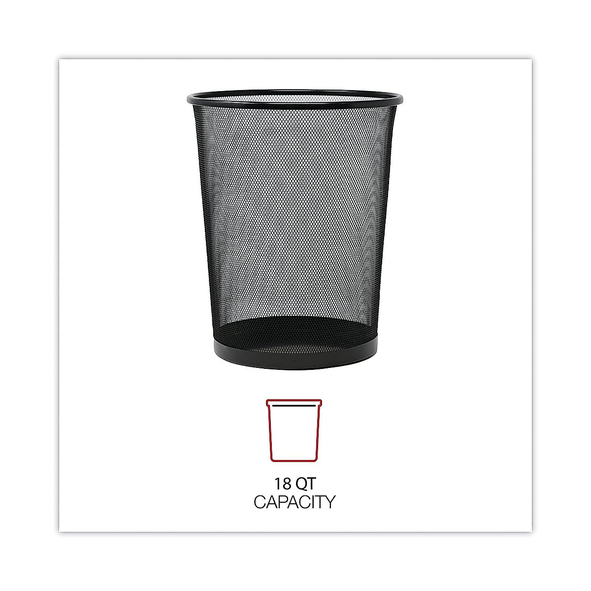 Universal One Mesh Wastebasket, 18 qt, Black, Under 5 Gallons (Universal 20008)