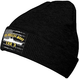 USS Belleau Wood LHA-3 Unisex Knitted Hat Beanie Winter Warm Stretch Skull Hat Black