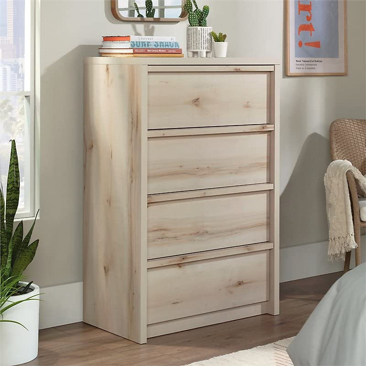 Sauder Harvey Park 4-Drawer Chest in Pacific Maple, Pacific Maple Finish