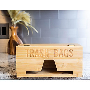 Trash Bag Holder, Garbage Bag Dispenser & Organizer for Kitchen & Under Sink, Roll Holder for Plastic Bags Wall Mounted Cabinet and Countertop