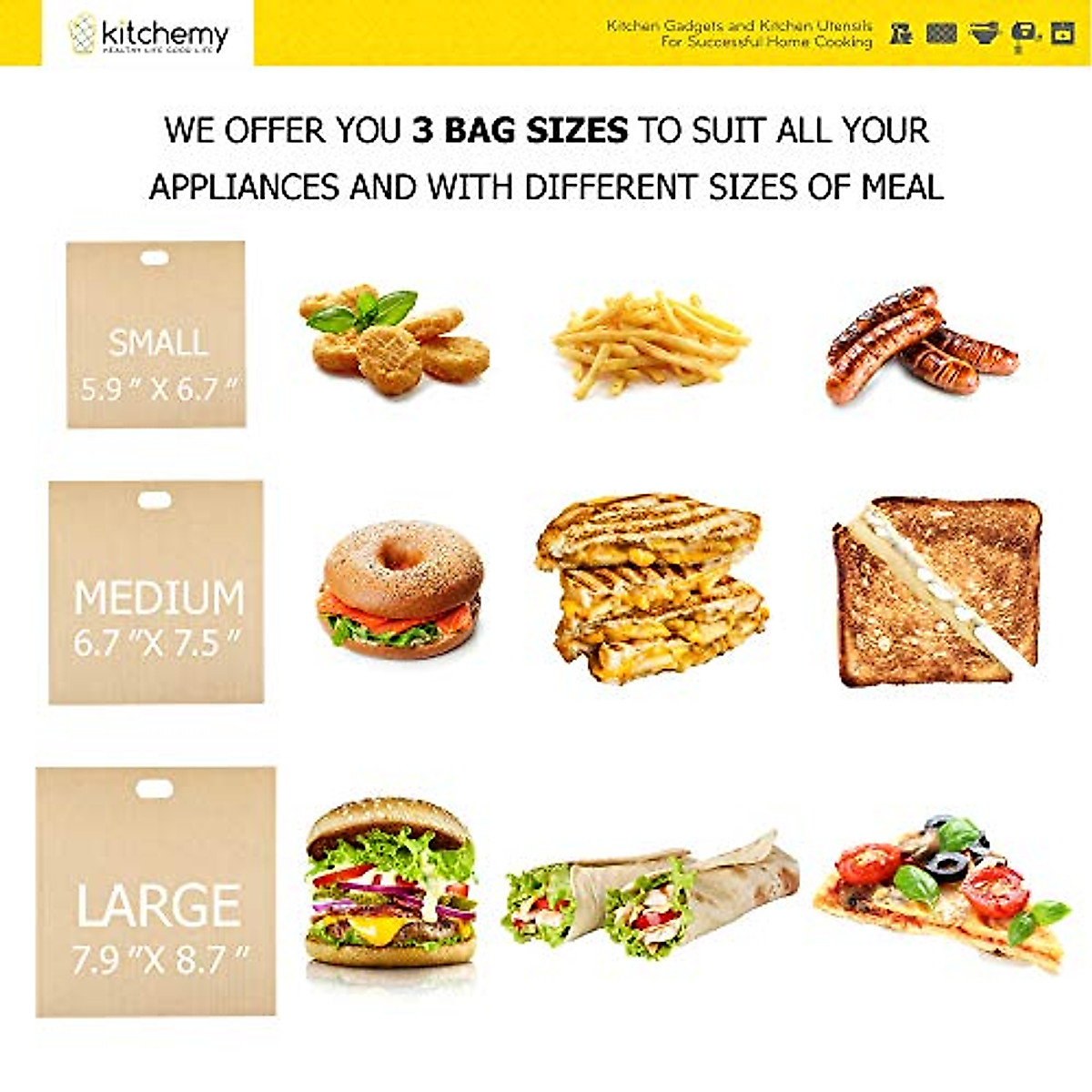 12 Toaster Bags Reusable for Grilled Cheese Sandwiches | Safest On The Market - Non Stick Toast Bag